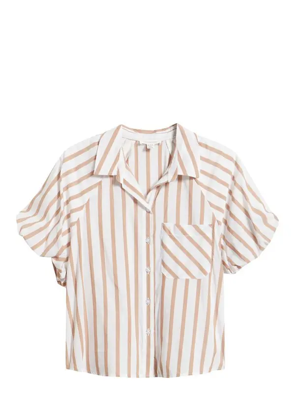 BEACHLUNCHLOUNGE Bianc Bubble Sleeve Top - Coffee Break