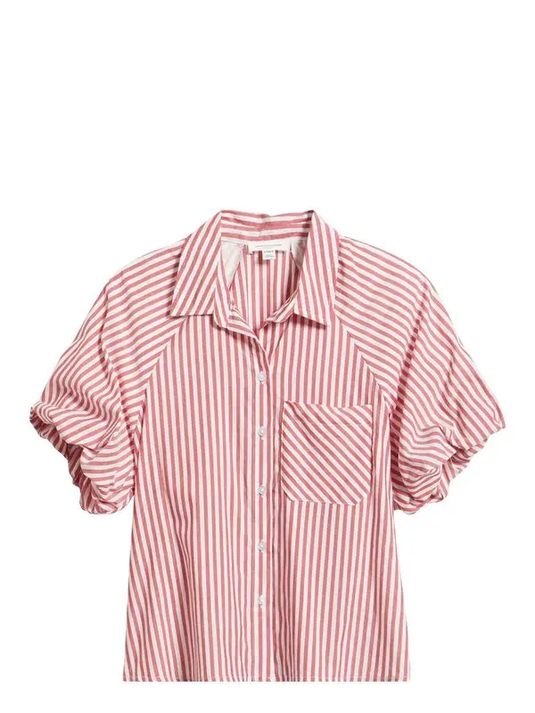 BEACHLUNCHLOUNGE Bianc Bubble Sleeve Top - Dark Cherry