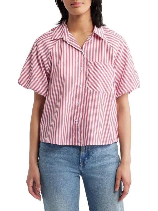 BEACHLUNCHLOUNGE Bianc Bubble Sleeve Top - Flamenco