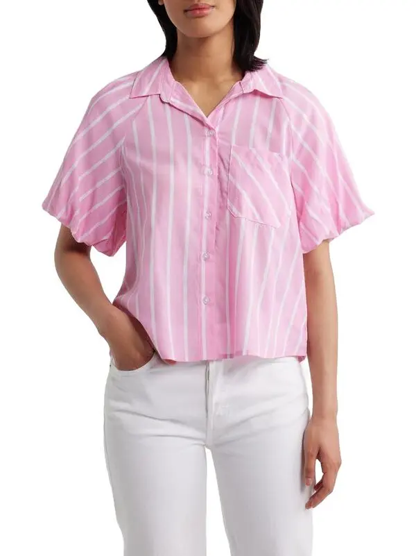 BEACHLUNCHLOUNGE Bianc Bubble Sleeve Top - Lotus Flower