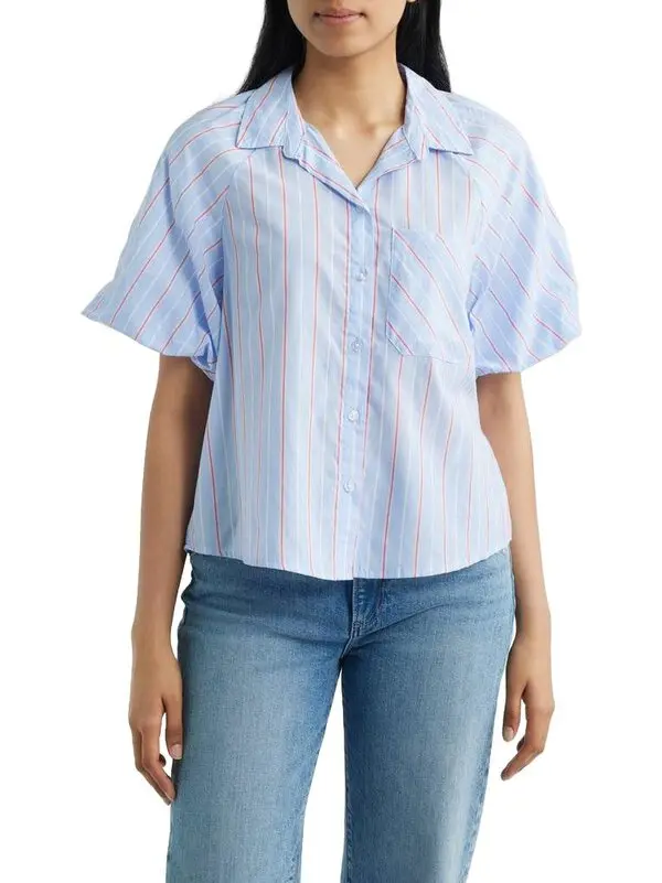 BEACHLUNCHLOUNGE Bianc Bubble Sleeve Top - Misty Cove