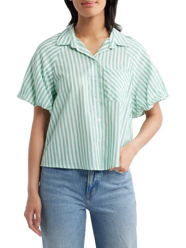 BEACHLUNCHLOUNGE Bianc Bubble Sleeve Top - Parrot Cay