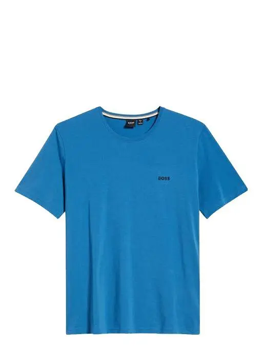 BOSS Mix Match Stretch Cotton Pajama T-shirt - Open Blue