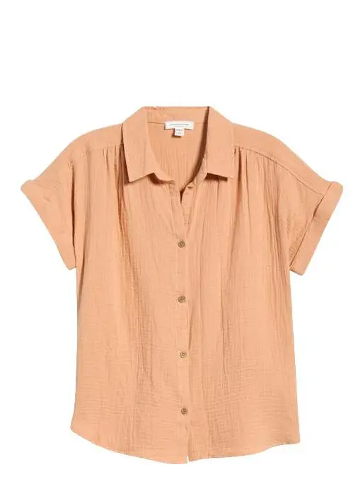 BEACHLUNCHLOUNGE Devin Gauze Shirt - Caramel