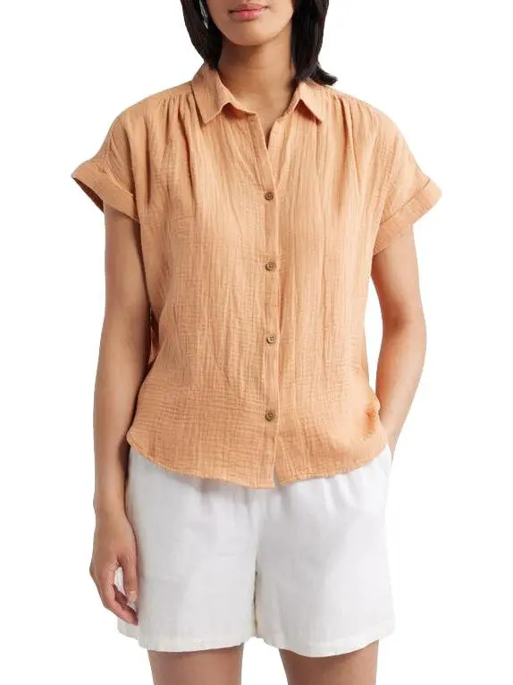 BEACHLUNCHLOUNGE Devin Gauze Shirt - Caramel