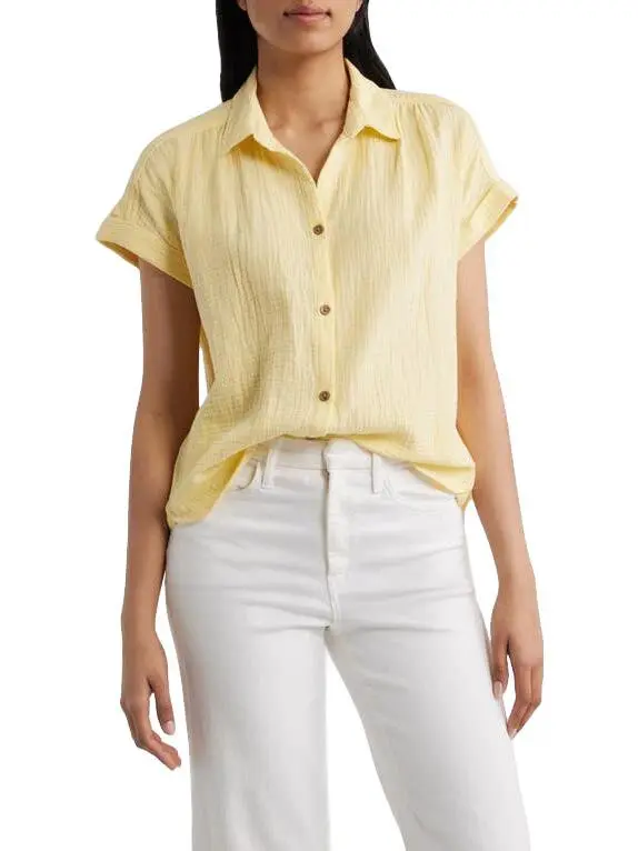 BEACHLUNCHLOUNGE Devin Gauze Shirt - Fresh Lemonade