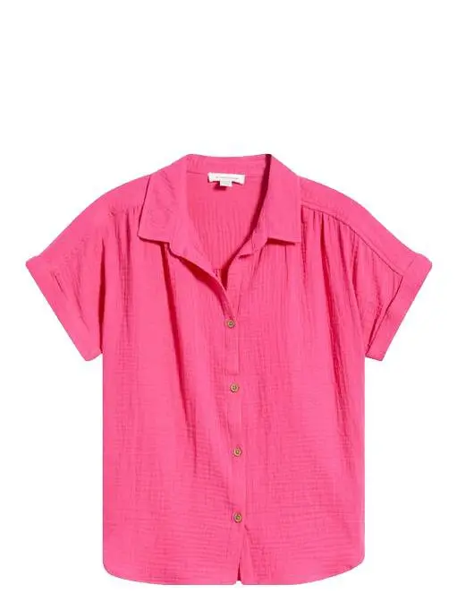 BEACHLUNCHLOUNGE Devin Gauze Shirt - Hot Pink