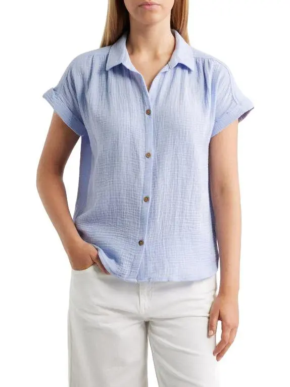 BEACHLUNCHLOUNGE Devin Gauze Shirt - Light Denim
