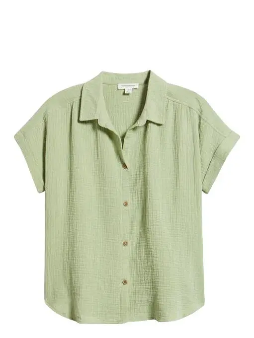 BEACHLUNCHLOUNGE Devin Gauze Shirt - Light Grass