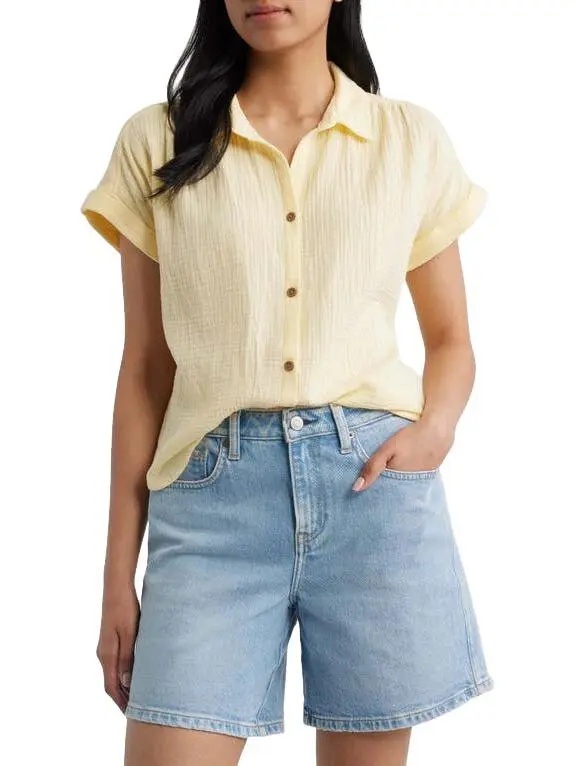 BEACHLUNCHLOUNGE Devin Gauze Shirt - Pale Banana