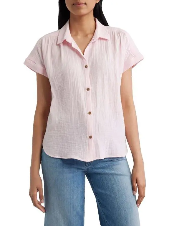 BEACHLUNCHLOUNGE Devin Gauze Shirt - Pale Pink