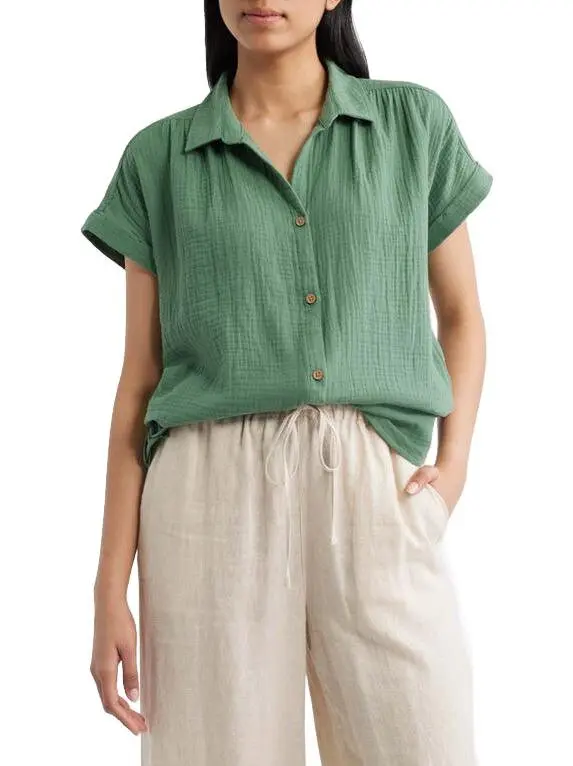 BEACHLUNCHLOUNGE Devin Gauze Shirt - Parrot Green