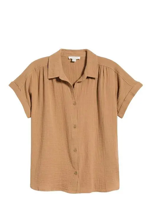 BEACHLUNCHLOUNGE Devin Gauze Shirt - Toasty Brown