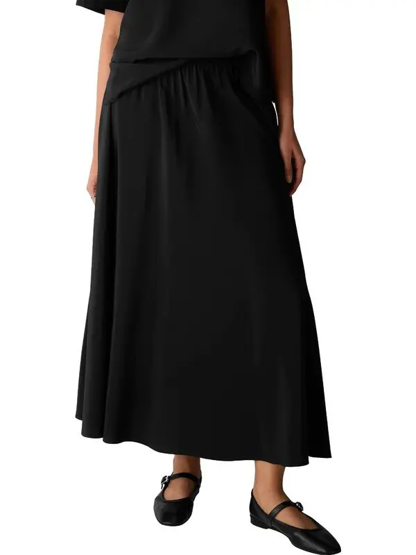 Eileen Fisher Silk Circle Maxi Skirt - Black