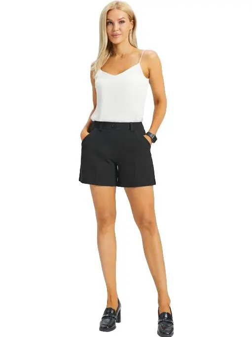 Betabrand Tailored Seam Stretch Ponte Shorts - Black