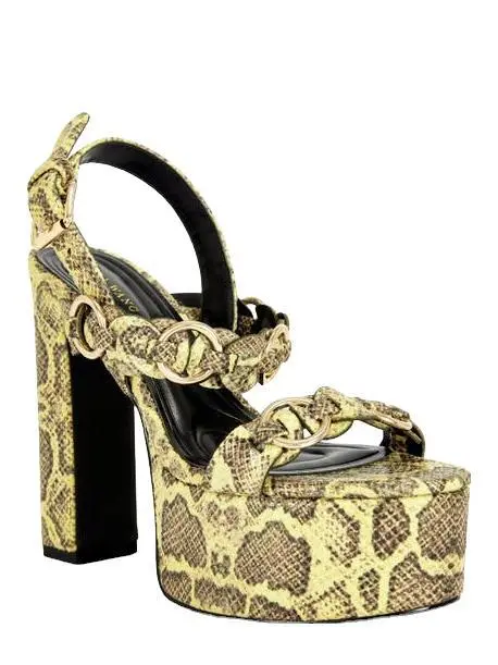 AZALEA WANG Tarynn Slingback Platform Sandal - Yellowsnake