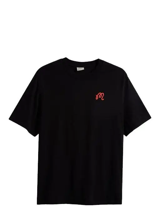 MALBON Bermuda Rooster Cotton Graphic T-shirt - Black