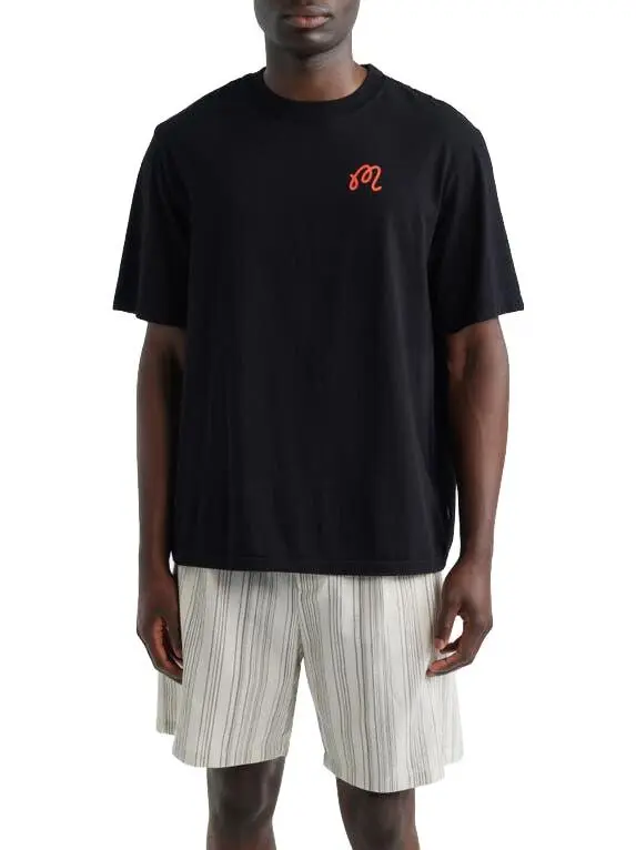 MALBON Bermuda Rooster Cotton Graphic T-shirt - Black