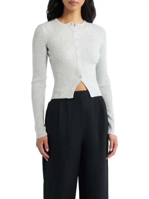 Princess Polly Suzu Rib Cardigan - Grey