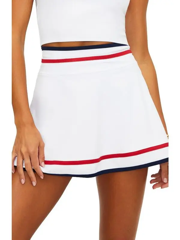 Beach Riot Tamara Mini Skirt With Contrast Trim - Heritage White
