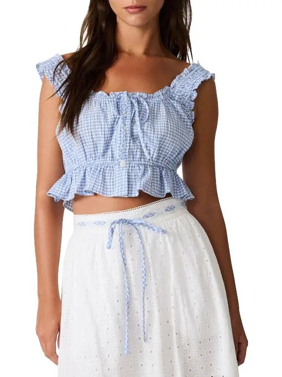Steve Madden Brooklyn Top - Pale Blue Check
