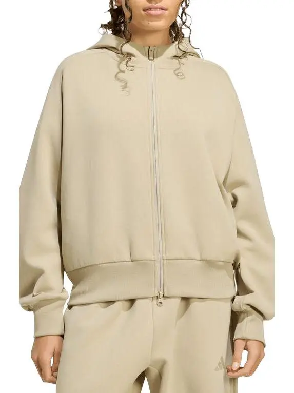 ADIDAS ORIGINALS Soft Lux Zip Front Hoodie - Wonder Cargo