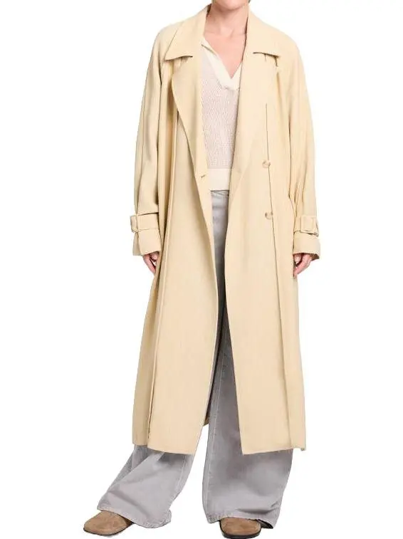 TWP Unfinished Business Double Breasted Trench Coat - Moonlight