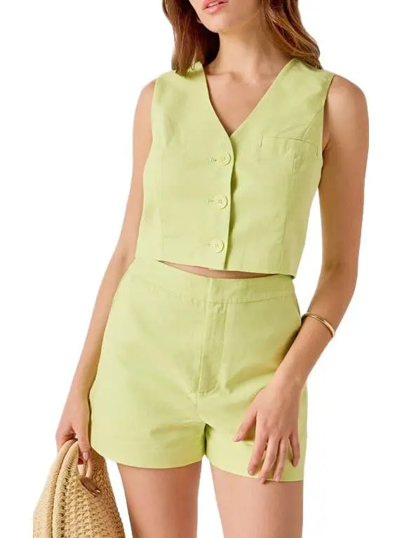 MARSY Button-up Vest - Lime