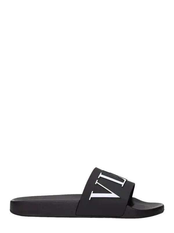 Valentino Garavani Logo Slide Sandals - Black