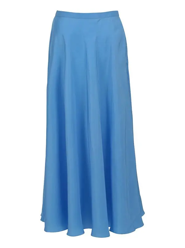 VAAI Bias Cut Silk Maxi Skirt - Blue