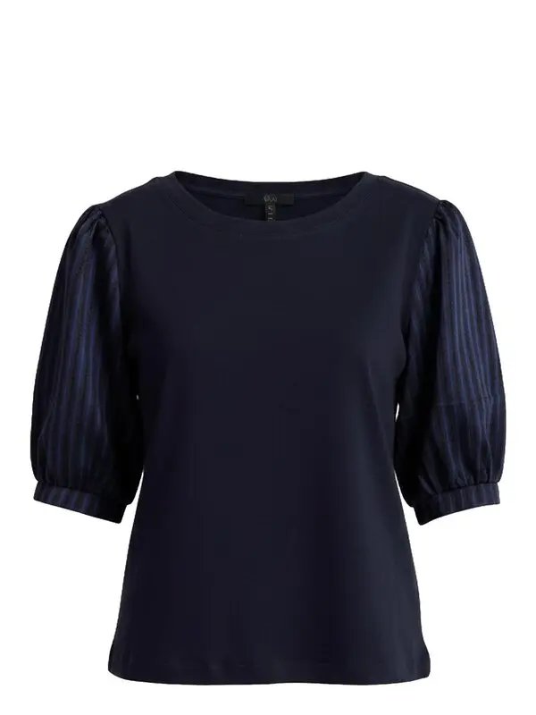 VAAI Gathered Sleeve Top - Blue
