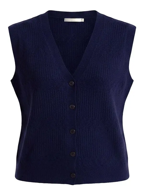 VAAI Sleeveless Knitted Vest In Navy - Blue