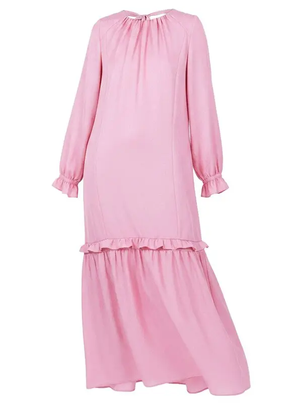 VAAI Open Back Maxi Dress Textured - Pink