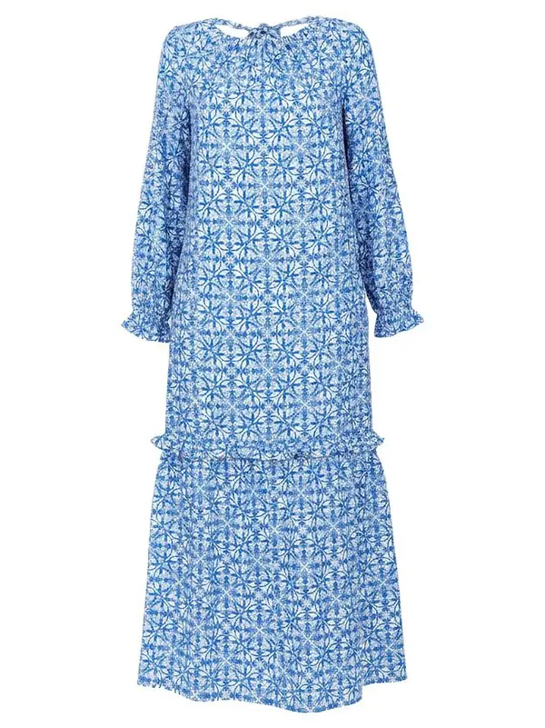 VAAI Open Back Maxi Dress With Mosaic Print - Blue