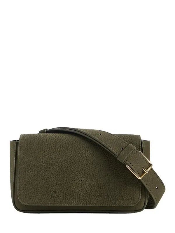 MANSUR GAVRIEL Box Sling Leather Crossbody Bag - Algae