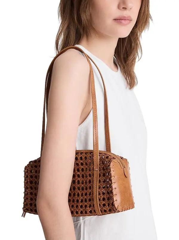 Madewell Brioche Mini Woven Leather Shoulder Bag - Cherry Wood