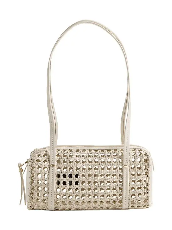 Madewell Brioche Mini Woven Leather Shoulder Bag - Cloud