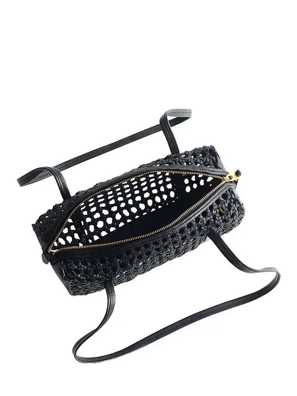 Madewell Brioche Woven Leather Shoulder Bag - True Black