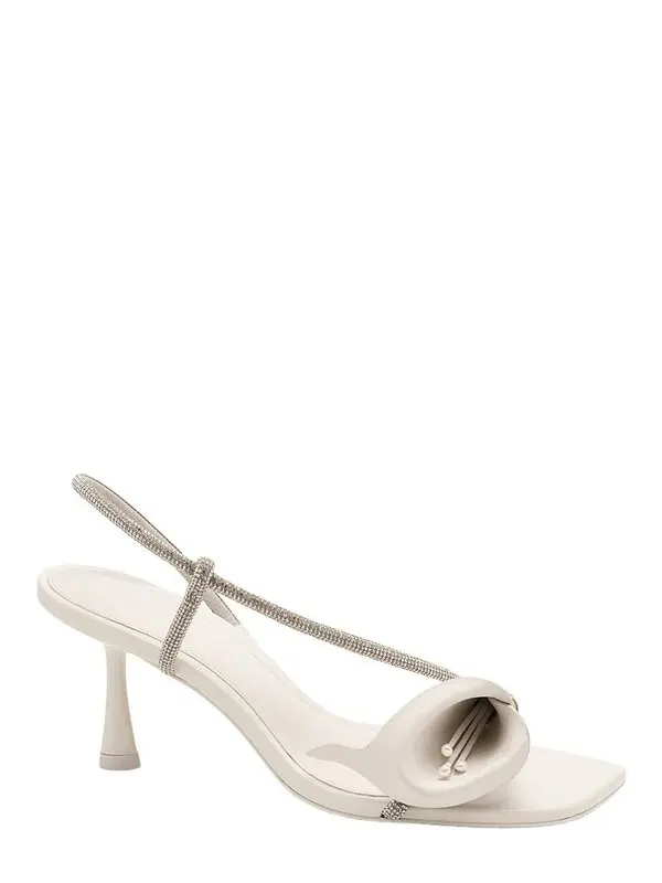 Cult Gaia Rayna Embellished Leather Heeled Sandals - Antique White