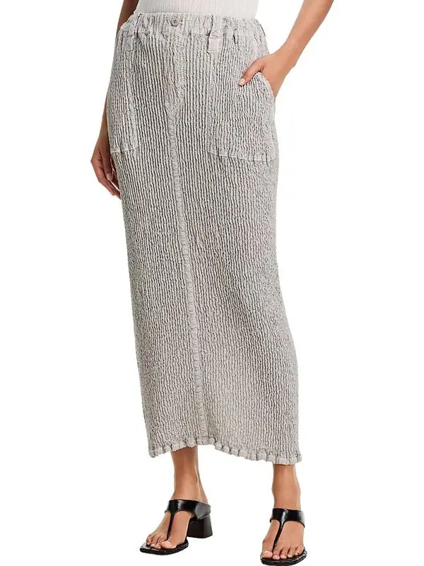 Issey Miyake Wavelet Maxi Skirt - Light Gray