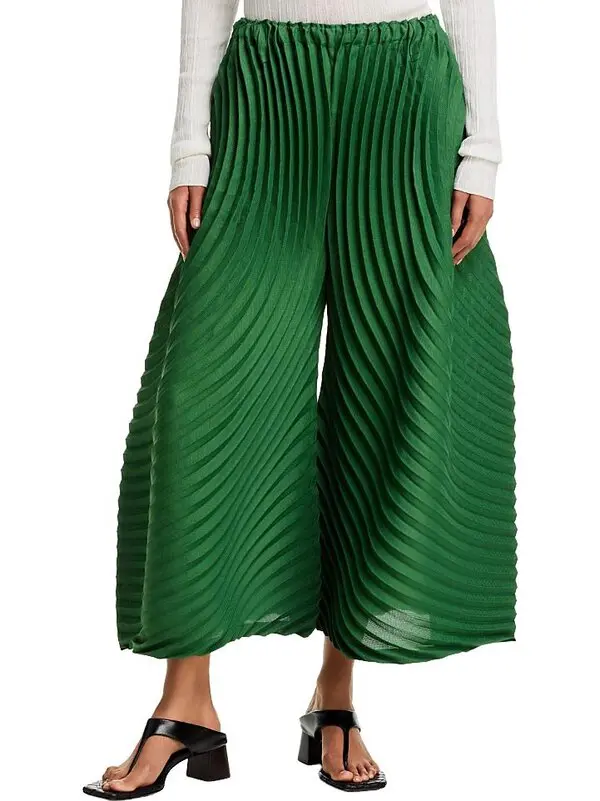 Issey Miyake Circle Pleats Pants - Dark Green