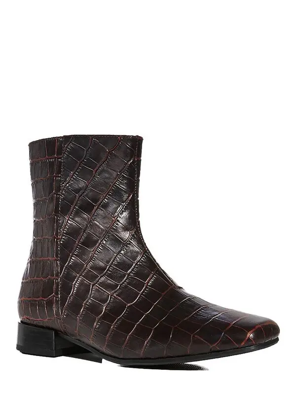VAGABOND SHOEMAKERS Mona Embossed Ankle Boots - Chocolate