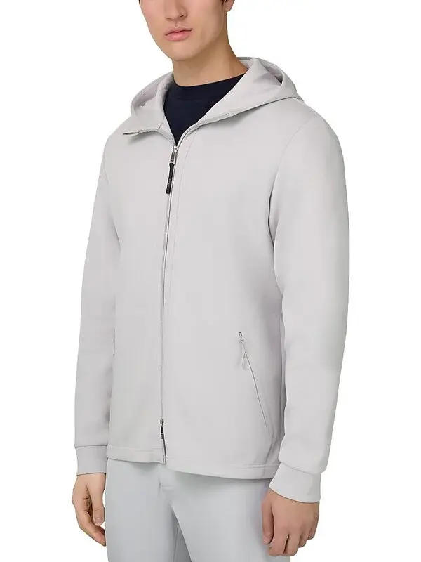 Boggi Milano Regular Fit Full Zip Scuba Jacket - Ice