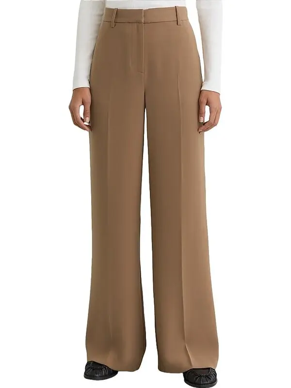 REISS Margeaux Wide Leg Pants - Camel
