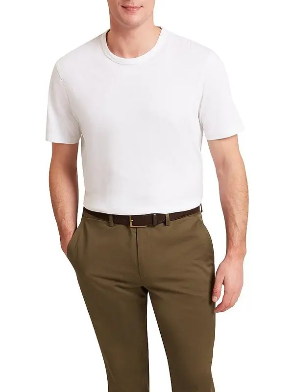 Ted Baker London Bartol Short Sleeve Regular Fit Linen Cotton Tee - White