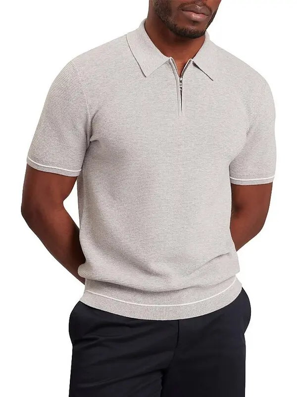 Ted Baker London Deckers Ottoman Quarter Zip Polo - Grey