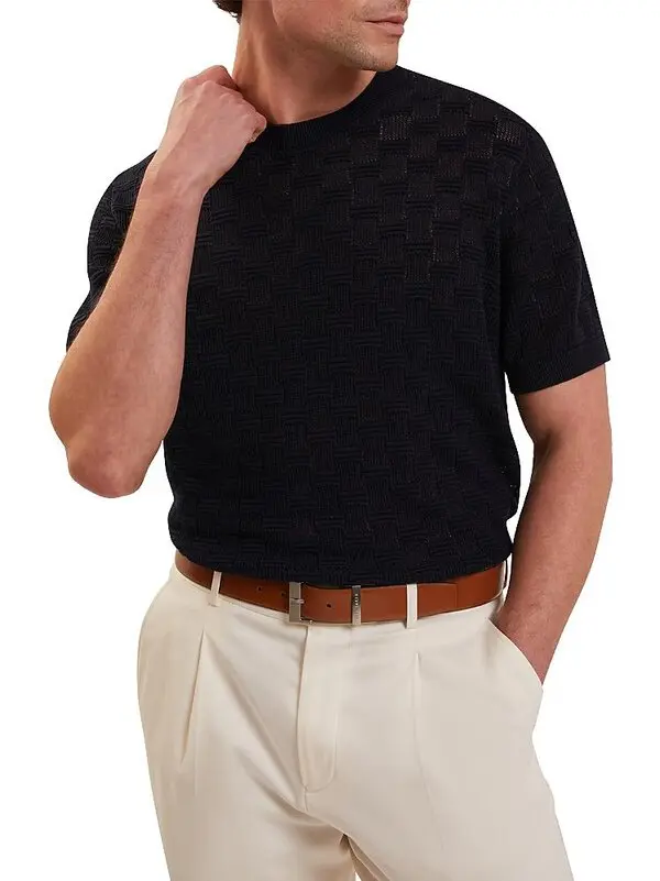 Ted Baker London Watts Textured T-shirt - Navy