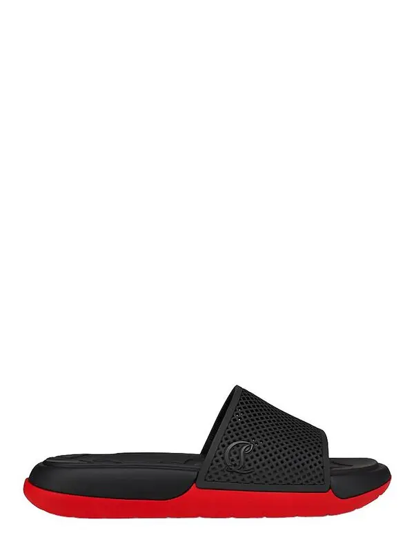 CHRISTIAN LOUBOUTIN Easy Breezy Rubber Slides - Black