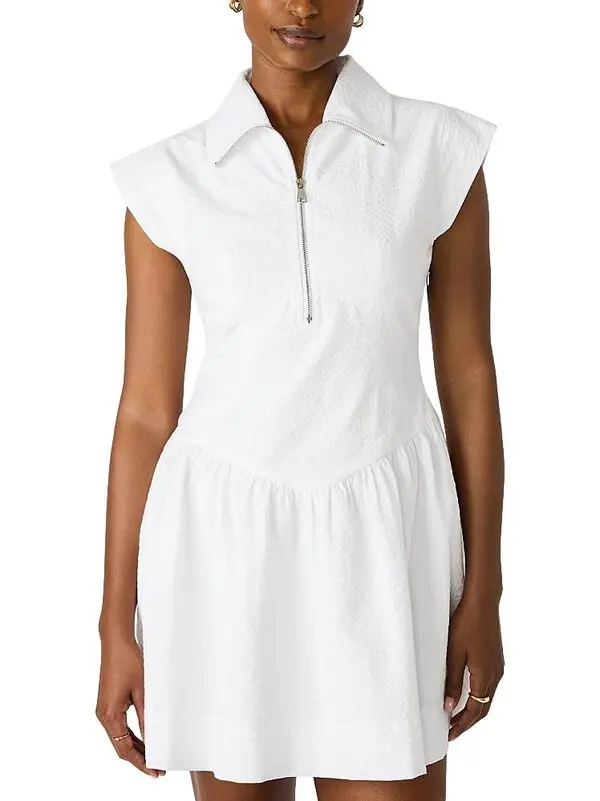 Steve Madden Gracyn Zip-up Collared Dress - White