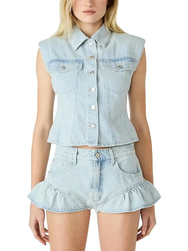 Steve Madden Cassady Sleeveless Denim Shirt - Sulphur Spring